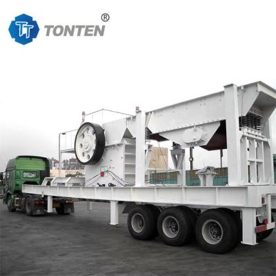 China Mobile Stone Jaw Crusher Line Limestone Crushing Plant With Diesel for sale