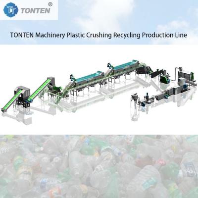 China Plastic PET Bottle Recycling Plant Crusher Washing Production Line 80kw for sale