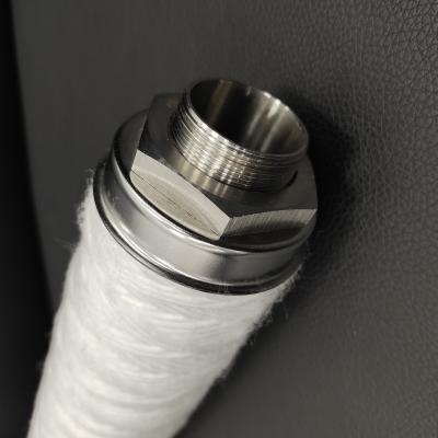 China OD 50mm / 60mm String Wound Filtration Cartridge For Glass Fiber Media for sale