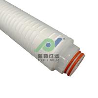 China 40-Inch PTFE Pleated Filter Cartridge with Red Silicone for High Flow Rate Chemical and High-Purity Liquid Filtration for sale