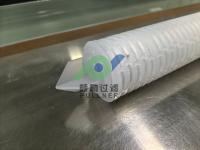China 40-Inch PTFE Pleated Filter Cartridge with Red Silicone for High Flow Rate Chemical and High-Purity Liquid Filtration for sale