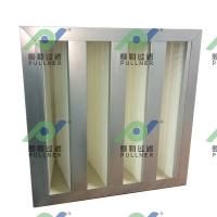 China V-Bank Compact Air Filter with Mini-Pleated V-Bank for High-Efficiency Filtration and Customizable Efficiency Grades for sale
