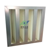 China V-Bank Compact Air Filter with Mini-Pleated V-Bank for High-Efficiency Filtration and Customizable Efficiency Grades for sale