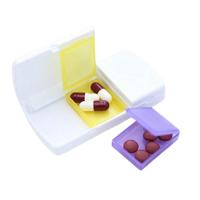 China 2 in 1 Mini Travel Pill Cutter Splitter Medicine Storage Splitters With 2 Cases Pill Boxes for sale