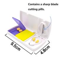 China 2 in 1 Mini Travel Pill Cutter Splitter Medicine Storage Splitters With 2 Cases Pill Boxes for sale
