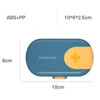 China Small Travel Pill Cutter Moisture Proof Pill Box 4 Compartments Pill Splitter 10x6x2.5cm for sale