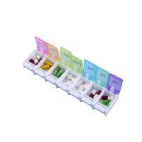 China 7 Day Pill Organizer Weekly Pill Box with Spring Assisted Open Design Large Compartments BPA Free for sale
