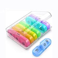 China Weekly Pill Organizer 3 Times a Day 21 Case Monthly Travel Pill Box ABS for sale