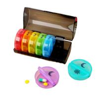 China Weekly Pill Organizer 7 Day 2 Times a Day 14 Compartments Portable Pill Box for sale