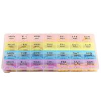 China Custom Eco Plastic 28 Grid Daily Pill Organizer Medicine Dispenser 7 Day for sale