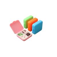 China Small Pill Box Organiser Daily Pill Case 4 Compartments Food Grade Plastic 6.3cm for sale