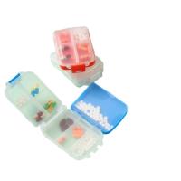 China Custom Logo 7 Day Pill Organizer 8 Compartment Thick Plastic Travel Medicine Box Portable 10x6.5x3.5cm for sale
