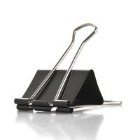 China Wholesale 19mm 25mm 32mm Long Tail Black Binder Clips for Office School Metal Paper Clip Holder for sale
