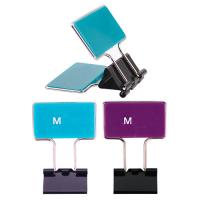 China Custom Logo ABS Binder Clips 25mm 32mm Plastic Panel Metal Clips Fold Back Shape Printing for sale
