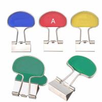 China Custom Logo ABS Binder Clips 25mm 32mm Plastic Panel Metal Clips Fold Back Shape Printing for sale