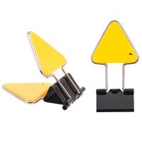 China Custom Logo ABS Binder Clips 25mm 32mm Plastic Panel Metal Clips Fold Back Shape Printing for sale