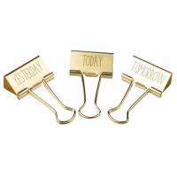 China Gold Metal Binder Clips Assorted Sizes 1.25 to 0.6 Inch 100 Pack Office School Supplies for sale