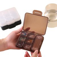 China Custom Logo 7 Compartment Weekly Pill Organizer Portable Pocket Pill Case Medicine Box Dispenser for sale