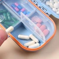 China Daily Pill Organizer 7 Compartments Portable Pill Case Box for Vitamins Cod Liver Oil Food Grade for sale