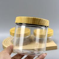 China Custom logo 60g 120g 200g 250g 500g HDPE Frosted Plastic Body Butter Cosmetic Face Cream Jar with Print Bamboo Lid for sale