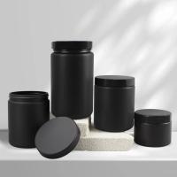 China Custom logo 60g 120g 200g 250g 500g HDPE Frosted Plastic Body Butter Cosmetic Face Cream Jar with Print Bamboo Lid for sale