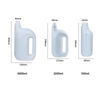 China Customized 500ml 2L 4L Empty HDPE Plastic Laundry Detergent Washing Bucket Liquid Bottle for sale