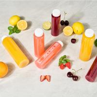 China Food Grade Bpa Free Pet Beverage Milk Bottles 8oz 12oz 16oz Empty Plastic Square Juice Bottles With Caps for sale