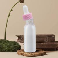 China Wholesale Clear Frosted 30ml 1oz Plastic Pink White PET Round Dropper Bottle for Serum Essential Oil for sale