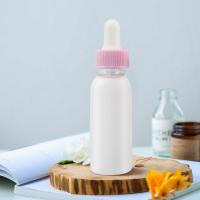 China Customize 30ml 1oz Plastic Pink White Cleaning PET Round Serum Dropper Bottle For Body Skin Care for sale