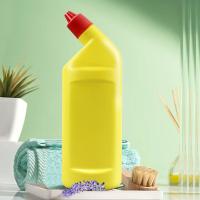China Customizable 500ml Yellow Detergent Plastic HDPE Chemical Multifunction Dish Soap Toilet Bowl Cleaner Bottle for sale