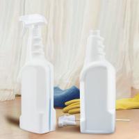 China Customize Logo Print Refillable 850ml HDPE Plastic White Cleaning Trigger  Spray Bottle for Home Garden Gym for sale