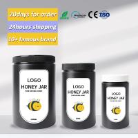 China Custom Wide Mouth 7 oz 17 oz  35 oz Cookie Honey Jar Candy Jam Spices Plastic Jar with Lids for sale
