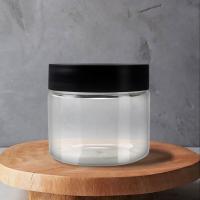 China 150ml 5oz PLA Frosted Clear Black Screw Cap Wide Mouth Hemep Supplement Fruit Flavor Snacks Vitamin Sweet CBD Jar for sale