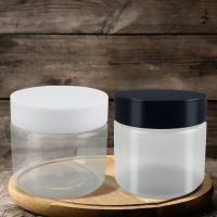 China 150ml 5oz PLA Frosted Clear Black Screw Cap Wide Mouth Hemep Supplement Fruit Flavor Snacks Vitamin Sweet CBD Jar for sale