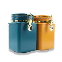 China Coffee Bean Container Food Coffee Kitchen Storage Canister Tea Coffee Canister Plastic Jar for sale