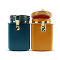 China Coffee Bean Container Food Coffee Kitchen Storage Canister Tea Coffee Canister Plastic Jar for sale