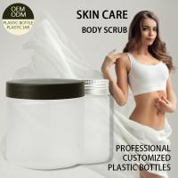 China Luxury Empty Cosmetic Face Body Scrub Stretch Mark Cream Frosted PET Plastic Cream Jar for sale