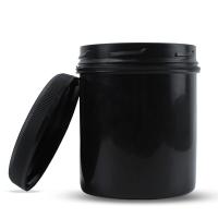 China 1000 ml Plastic Container Cosmetic Jar Black Custom Plastic Honey Jar clear Body Cream Plastic Jars with Screw Top Lids for sale