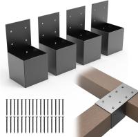 China Full  Modern Pergola Bracket Set Wood Post Base Kit With Steel Brackets Modular Sizing Pergola Bracket Kits for sale
