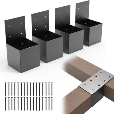 China Full  Modern Pergola Bracket Set Wood Post Base Kit With Steel Brackets Modular Sizing Pergola Bracket Kits for sale