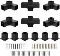 China 4 Pack Black Rust Proof Patio Brackets For Pergola for sale