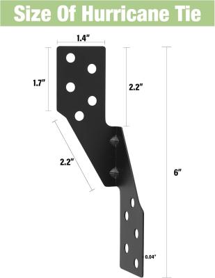China Hurricane Straps Brackets 25 Pcs Hurricane Tie With Black Powder-Coated Hurricane Straps Trusses / Rafters Ties for sale