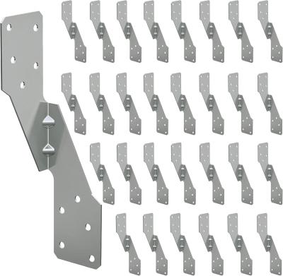 China Hurricane Straps H2.5A Right Tie Heavy Duty Galvanized Hurricane Tie 25ct Rafter Ties Double Reinforcement for Left-Hander 25pcs for sale