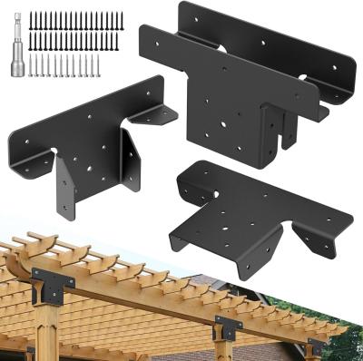 China Heavy Duty Pergola Brackets Adjustable Pergola Brackets 4x4 Fence Post Brackets for Metal Posts to Wood for sale