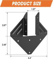China Black Hurricane Tie Clips Fits 2x4 2x6 Truss to Rafter Connectors for Roof Joist Hanger Truss Timber Connectors for sale