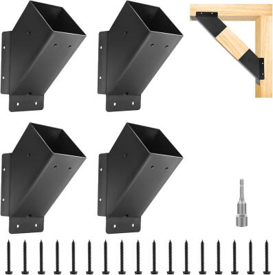 China Pergola Angle Support Bracket Reinforced 45° Angle Bracket for 4''x4'' Lumber with Drainage Holes for Pergolas Gazebos for sale