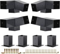 China 15° Slanted Roof Brackets 75° Pergola Corner Bracket with Post Base Gazebo Kit for 4x4'' Wooden Beams Lumber Patio Sheds for sale