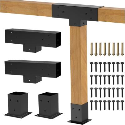 China 30° Pergola Bracket Kit for 4x4 Lumber,L-Shaped DIY Woodwork Connector,Outdoor Pergola & Porch Construction Hardware for sale