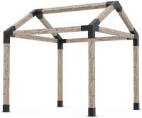 China 15° 3-Way Pergola Corner Bracket Kit with Post Base for 4x4 and 6x6 Wood for sale