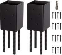 China Deck Post Base Holder Ground Spike for Concrete, Decking Post Brackets with 3 Anchor Rods, Post Base for Pavilion Deck Porch Handrail Railing for sale